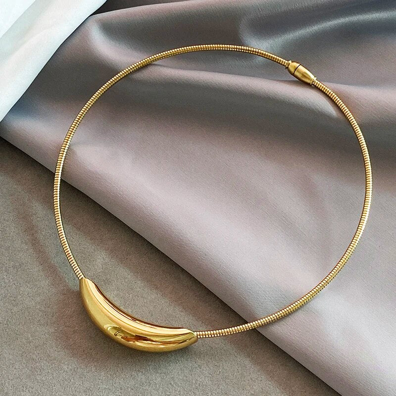 Waterproof Retro Design Stainless Steel Tube Collar Necklace