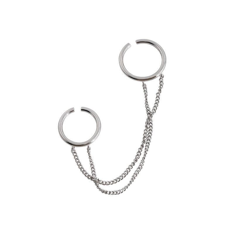 Tarnish Free Double Sterling Silver Resizable Chain Ring